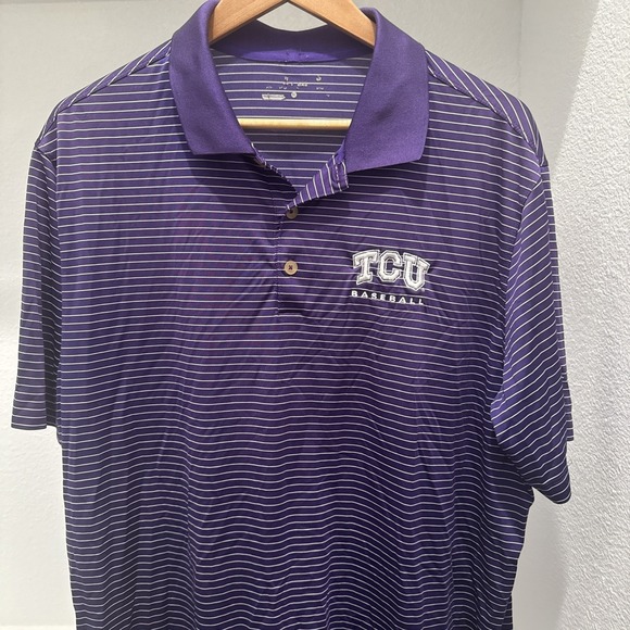 Nike | Shirts | Nike Dri Fit Tcu Horned Frogs Baseball Polo Shirt Mens ...